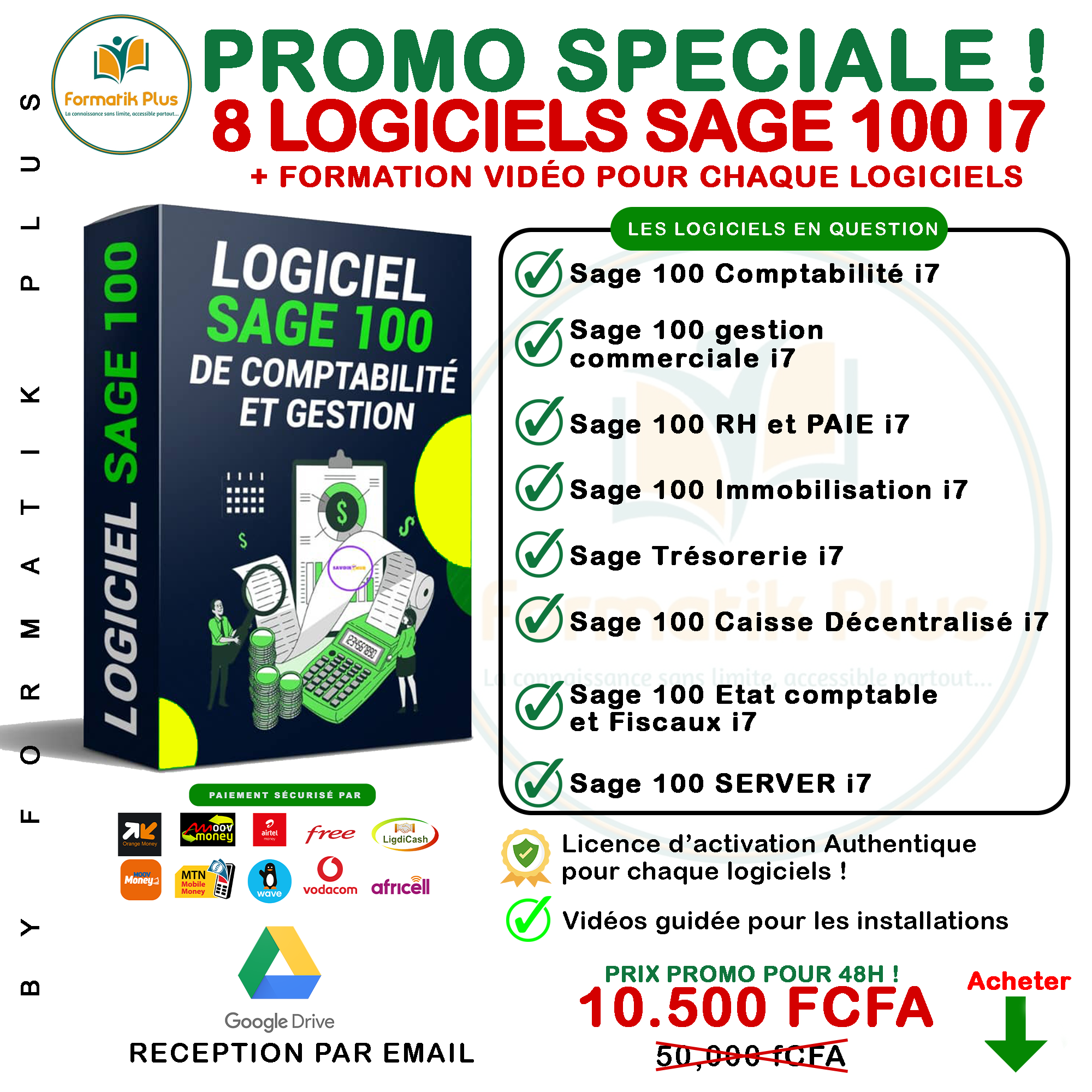 8 LOGICIELS SAGE 100 I7 + FORMATION - Formatik PLUS